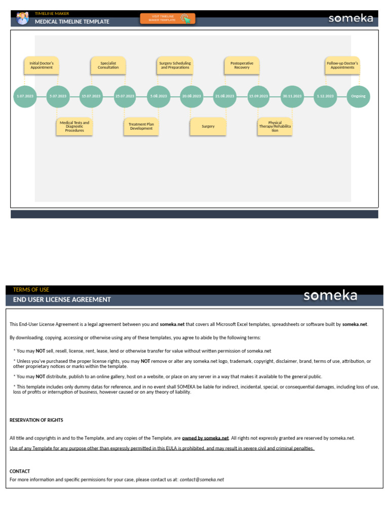 Medical Timeline Template Someka Example Excel V1 | PDF