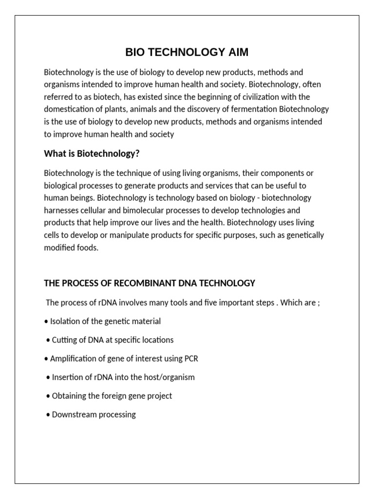 Biology Project (Biotechnology) | PDF