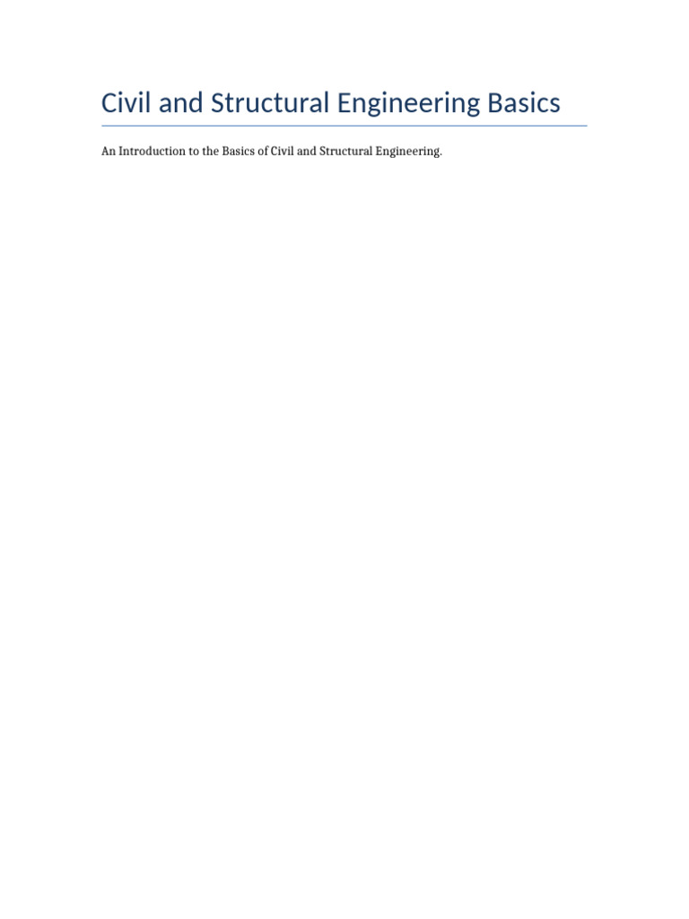 Civil and Structural Engineering Basics | PDF
