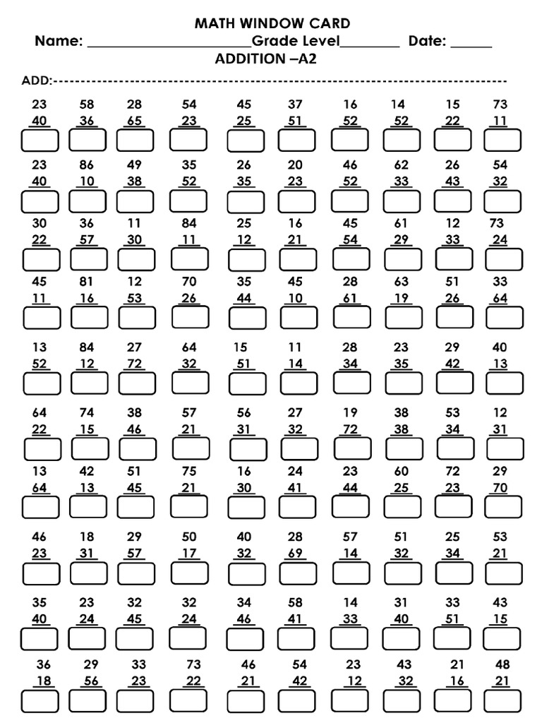 Mathematics - Window Card | PDF