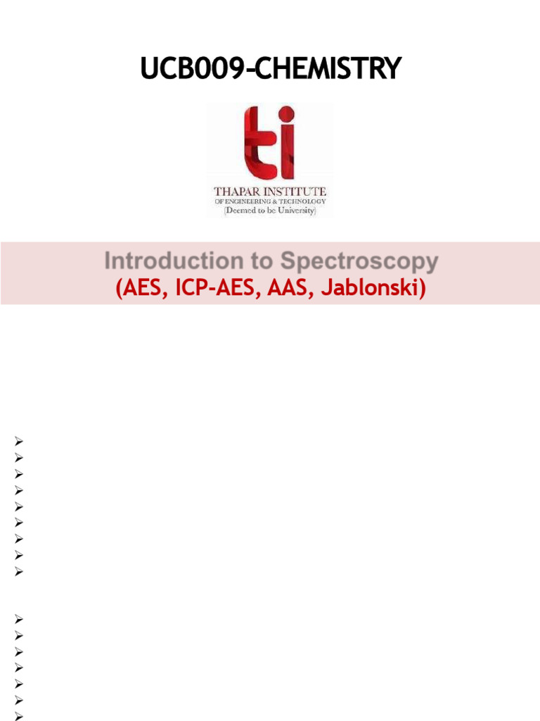 General Spectroscopy AES ICP-AES AAS Jablonski With Water Mark | PDF