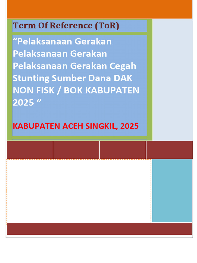 TOR dan RAB Cegah Stunting | PDF
