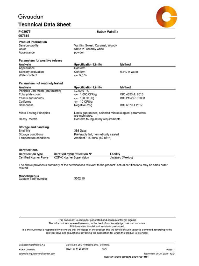 F-93975 TDS CO EN 20240705 | PDF