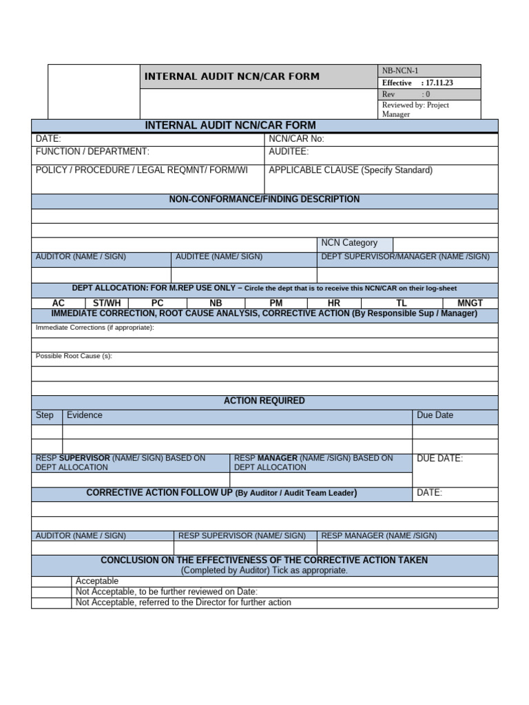 IMS Internal Audit NCN.CAR | PDF
