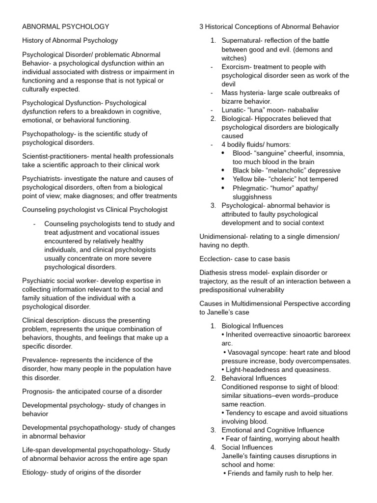 Abnormal Psychology | PDF | Psychological Trauma | Wellness