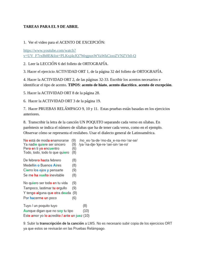 Tareas 9 Abril (1) | PDF