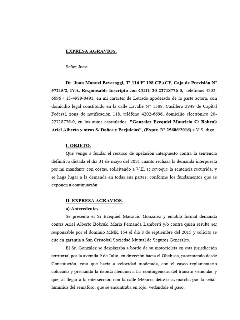 Modelo Expresa Agravios | PDF | Caso de ley | Negocios