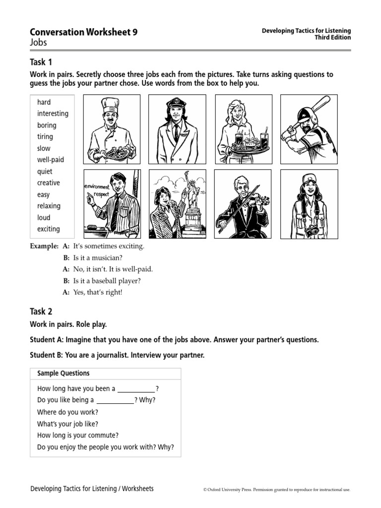 TFL_Worksheet_Developing_Conversation_Unit9 | PDF