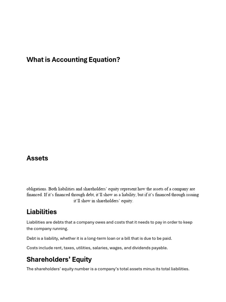 Accounting Equation | PDF