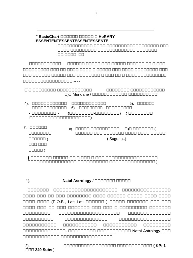 Basic Chart Reading, Horary Essentials M | PDF