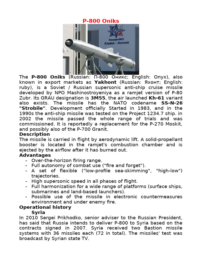 P-800 Oniks | PDF