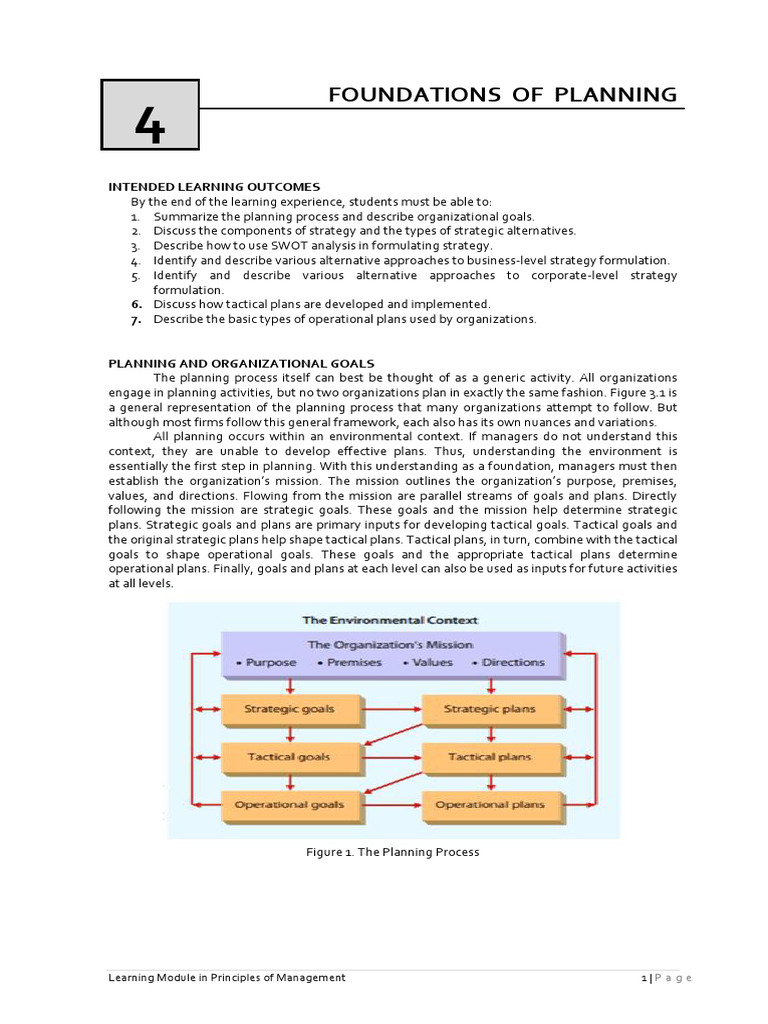Chapter 4 Foundations of Planning | PDF