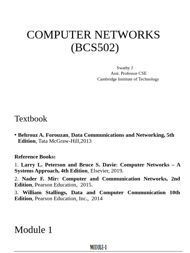 Module 1 Final | PDF | Network Topology | Internet Protocols