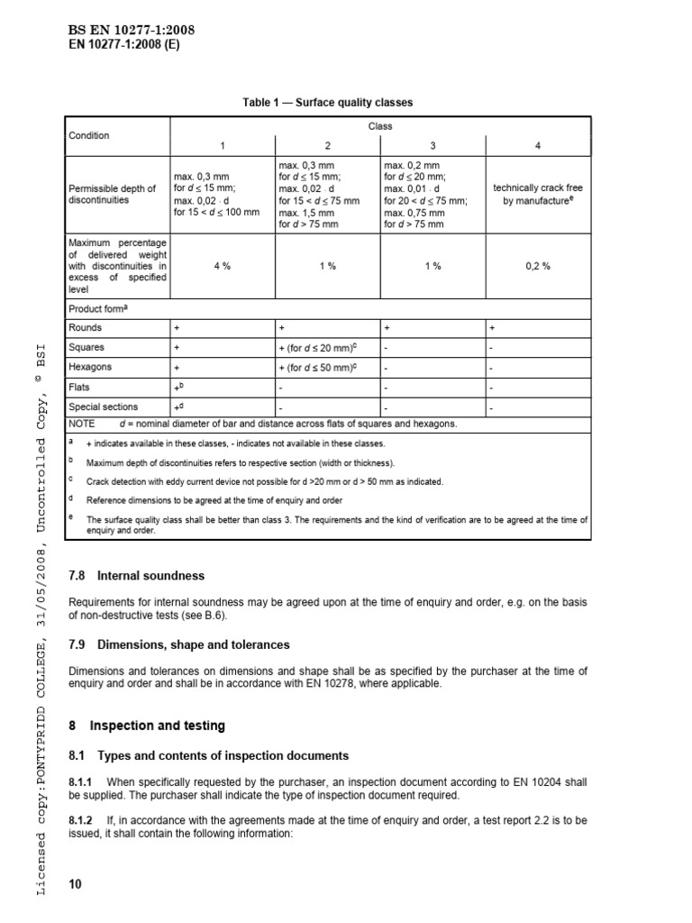 BS en 10277 | PDF