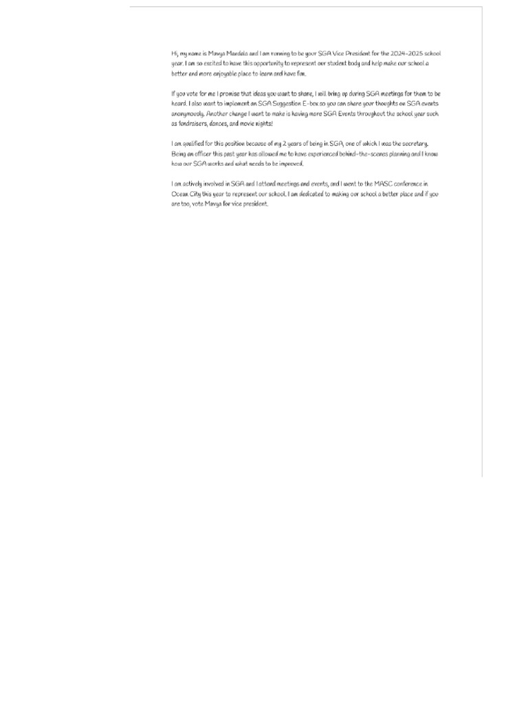 SGA VP Speech | PDF