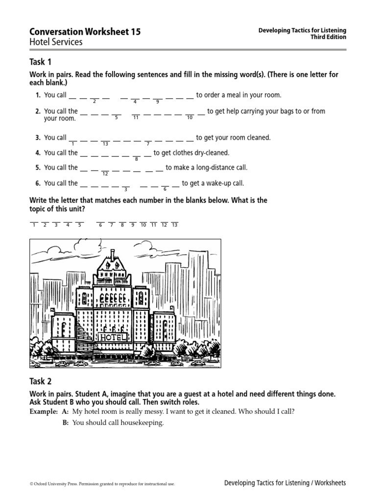 TFL Worksheet Developing Conversation Unit15 | PDF