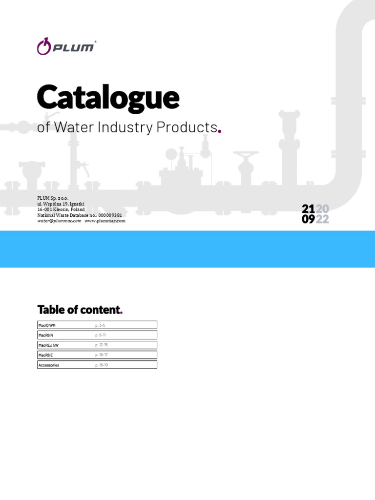 Products Catalogue PLUM WATER EN | PDF | Computer Network | Internet Of ...