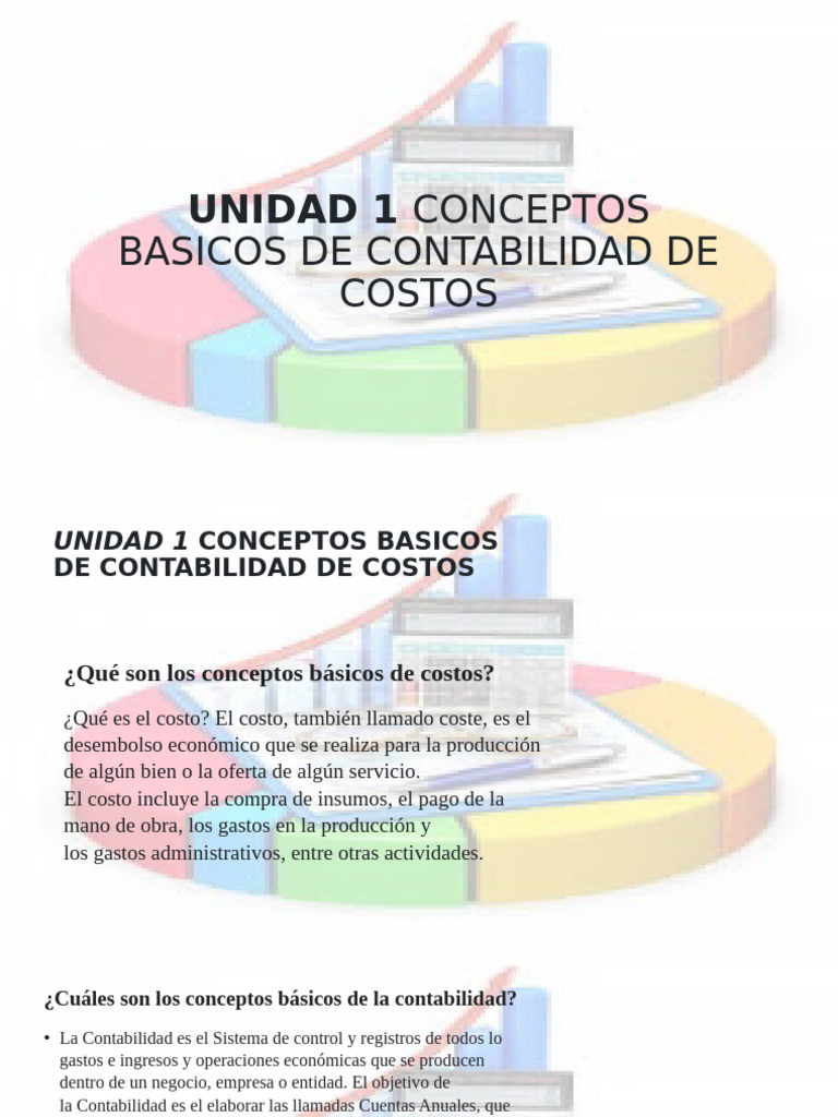 Unidad 1 Conceptos Basicos de Contabilidad de Costos | PDF