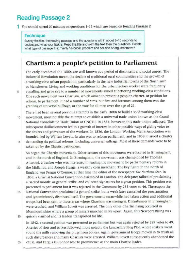 Reading 6.0 - Chartism | PDF