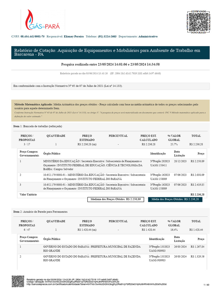 Cotação de Preços Imoveis Barcarena | PDF