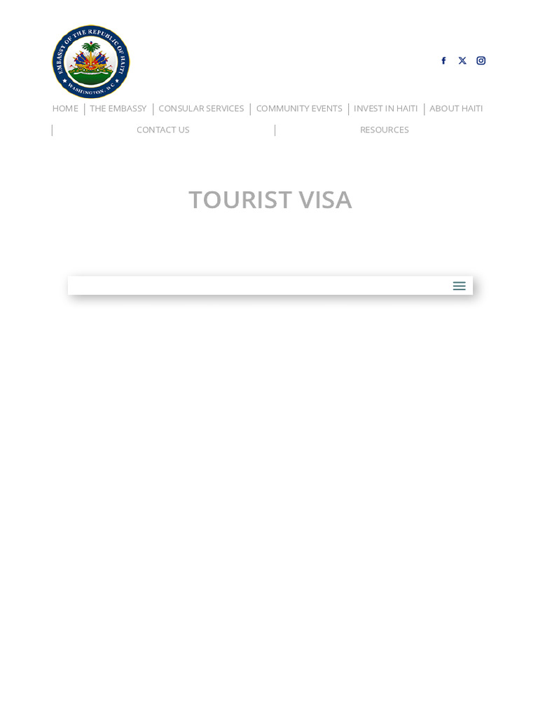 Tourist Visa – Embassy of Haiti | PDF