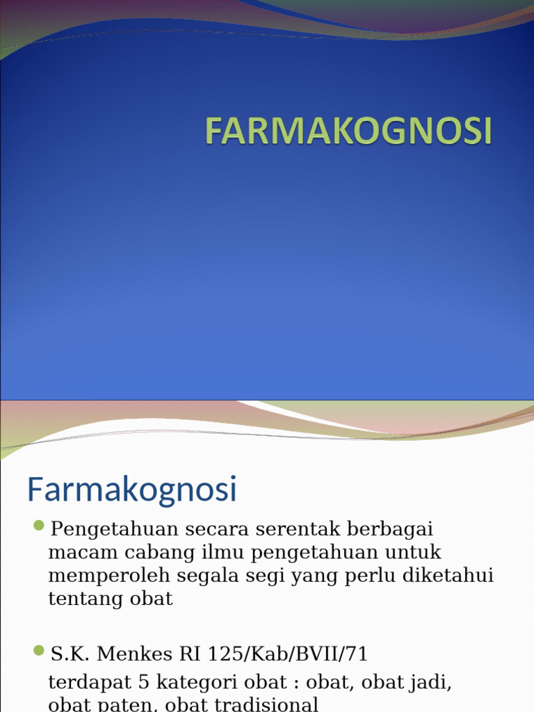Farmakognosi 1 | PDF
