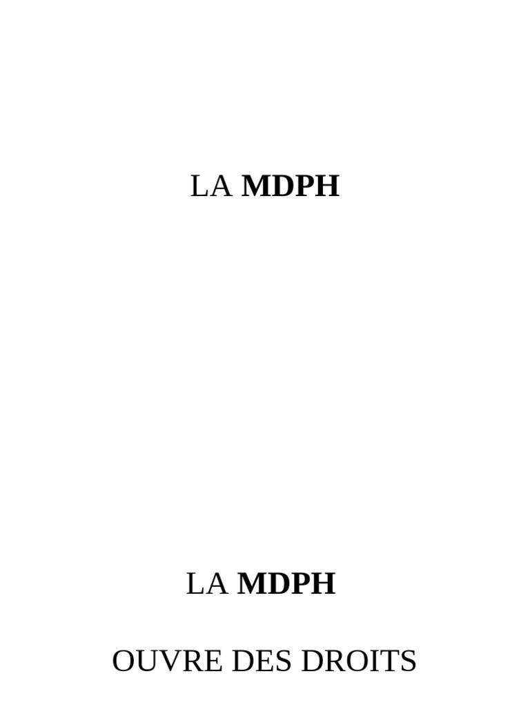 MDPH: Droits et Prestations pour Handicapés | PDF | Lifestyle
