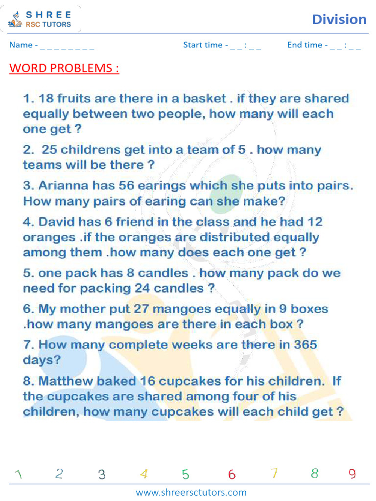 Division Word Problems | PDF