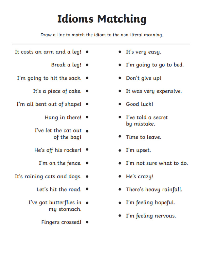 Idioms Activity | PDF