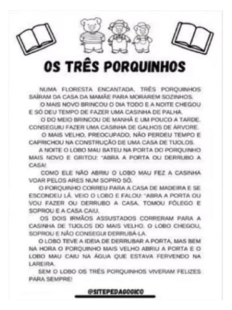Atividade Os Tres Porquinhos Novo | PDF Atividade Os Tres Porquinhos Novo | PDF