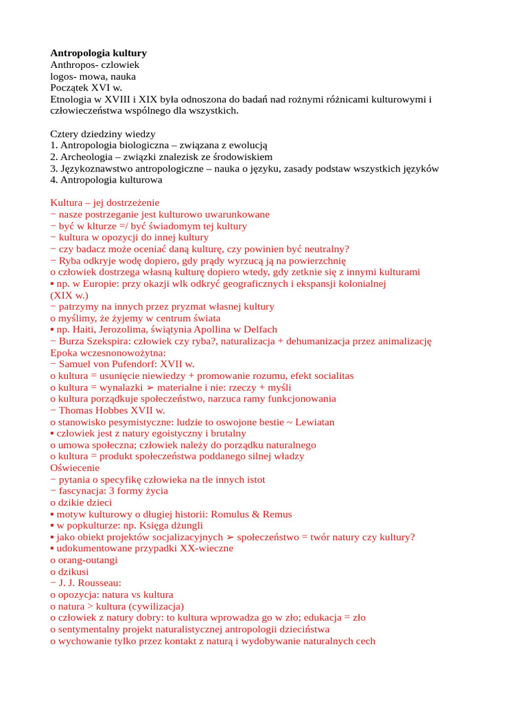 Antropologia Skrypt | PDF
