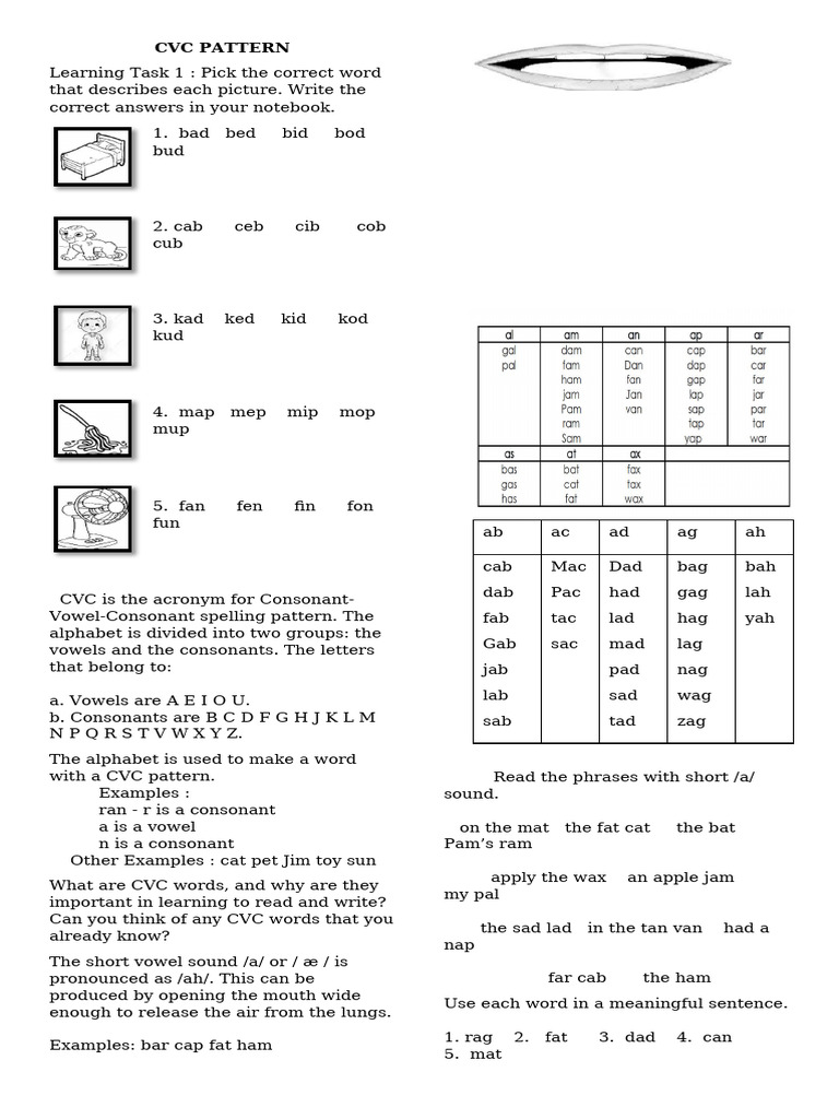 CVC PATTERN | PDF
