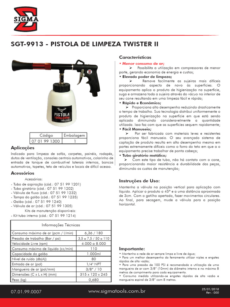 SGT-9913 - Pistola de Limpeza Twister II | PDF