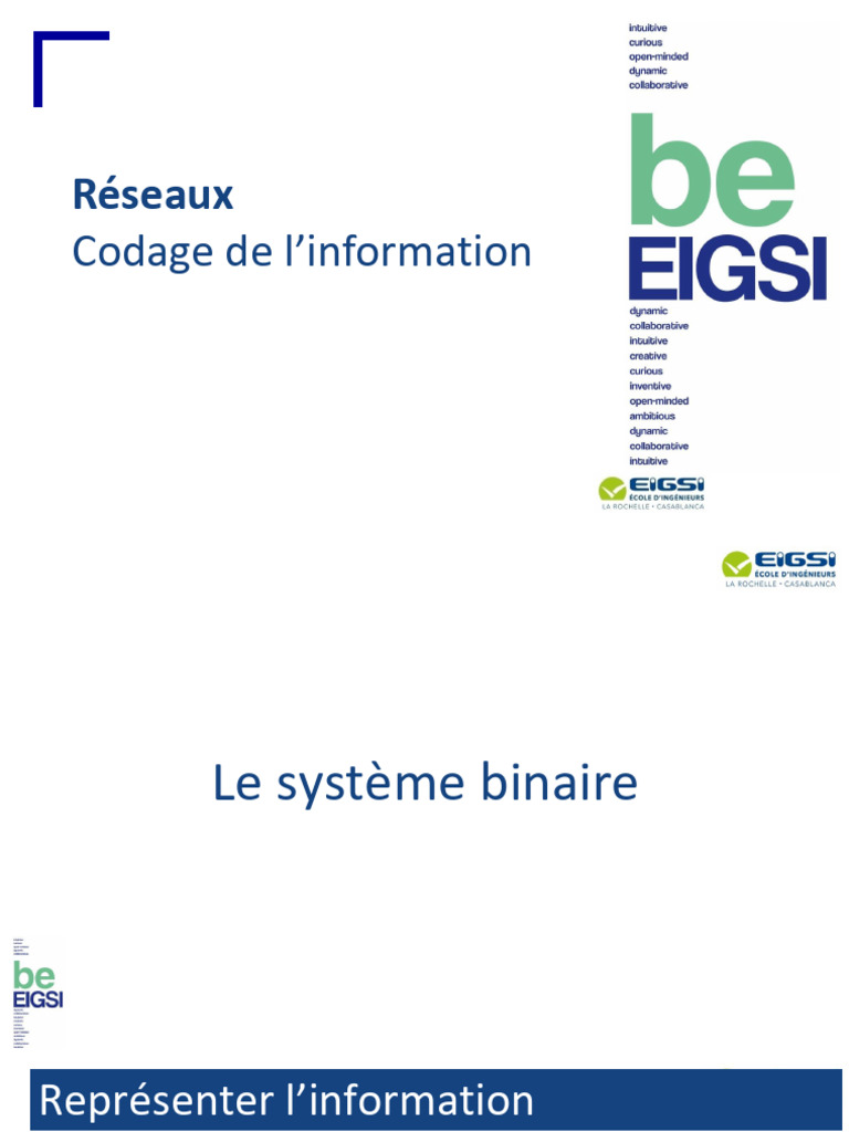 Cours 1 - Partie 3 - Codage binaire | PDF