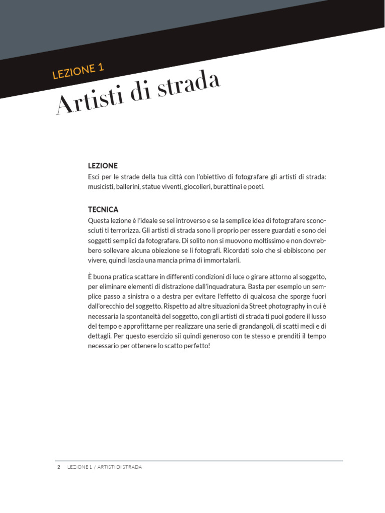Lezioni Di Street Photography Lezione1 | PDF