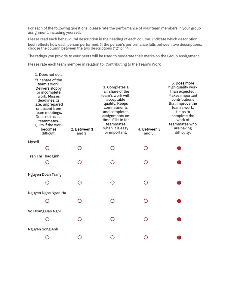 BUS Peer Evaluation-1 PDF | PDF