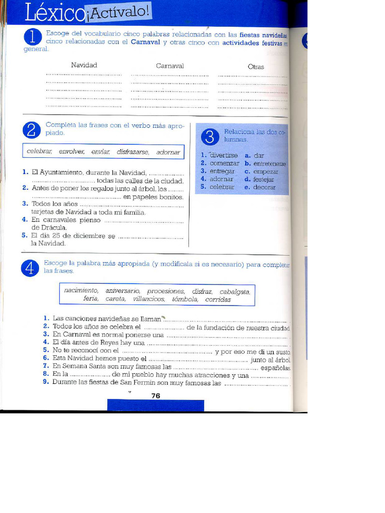 Vocabulario - Las Fiestas | PDF