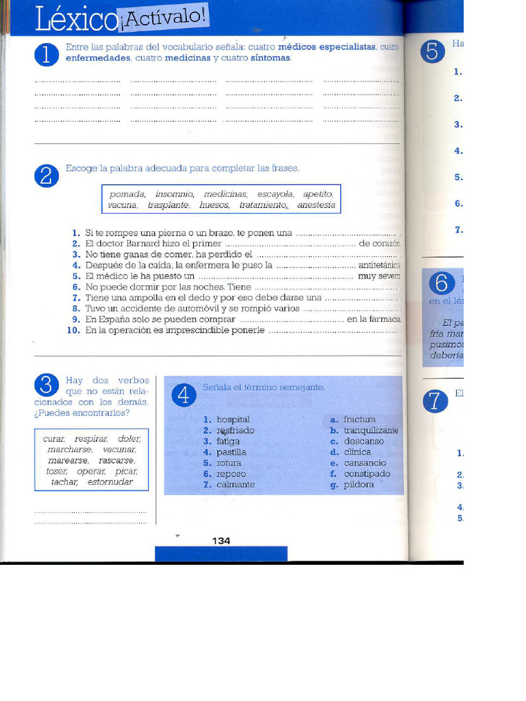 Vocabulario La Salud Y La Enfermedad Pdf