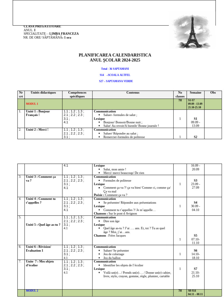 Planificare CP | PDF
