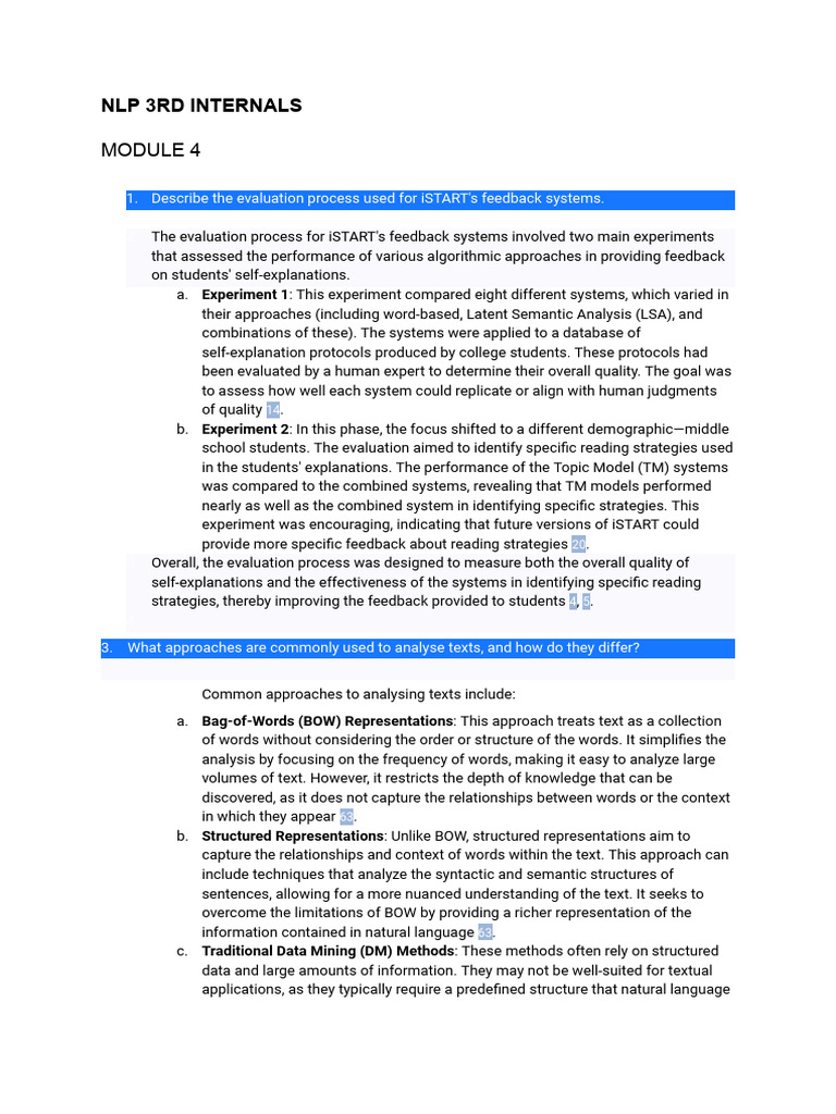 NLP 3Rd Internals | PDF
