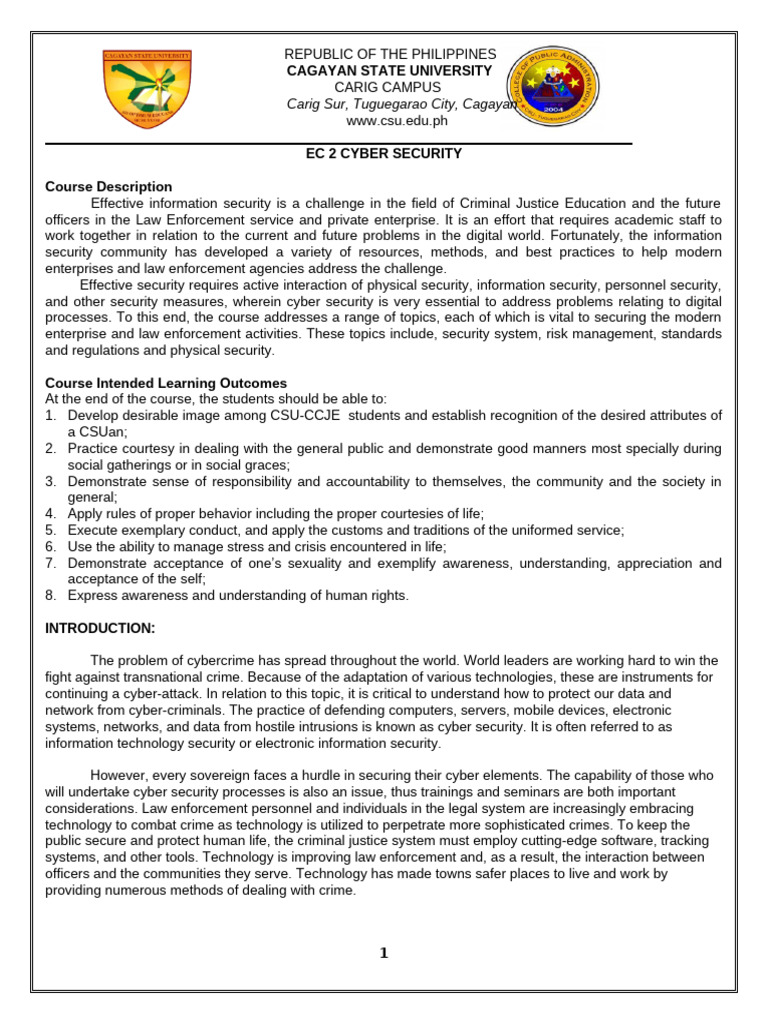 Module On Cyber Security Midterms | PDF