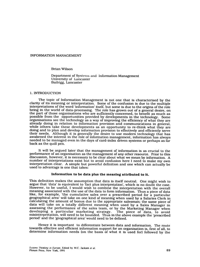 Information Management | PDF