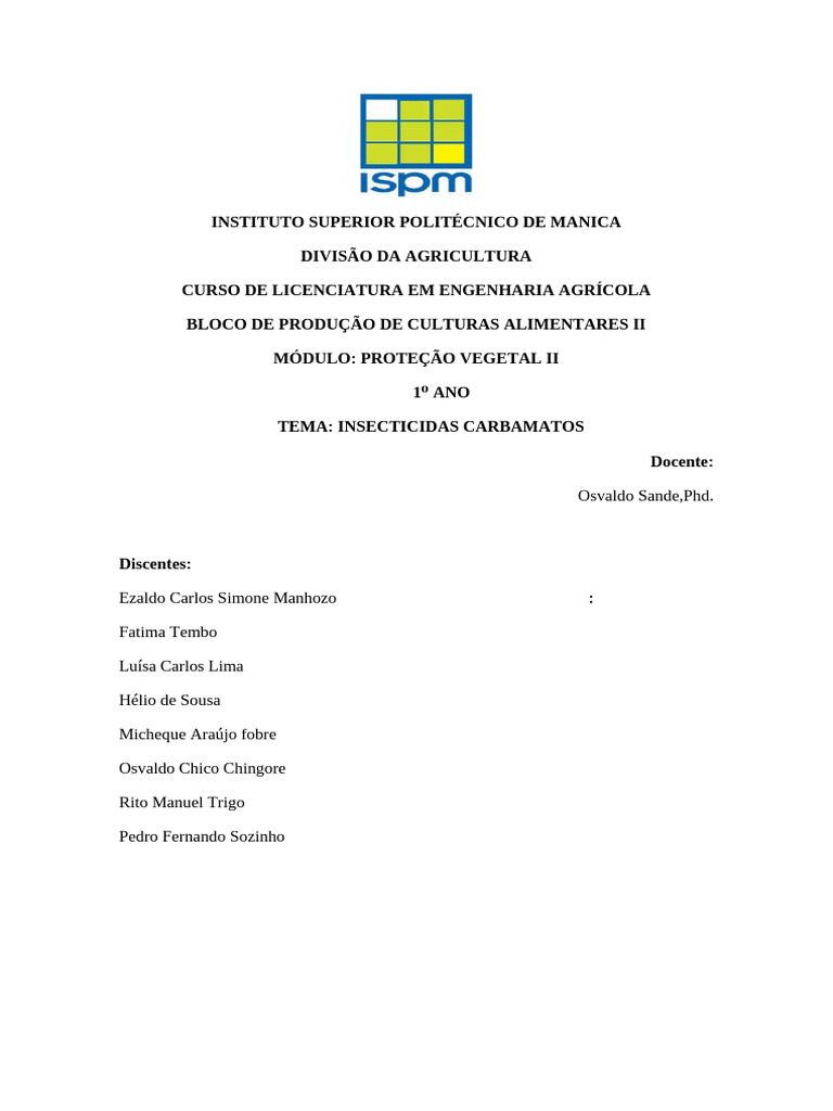 Grupo 3 Carbamatos | PDF | Grupo funcional