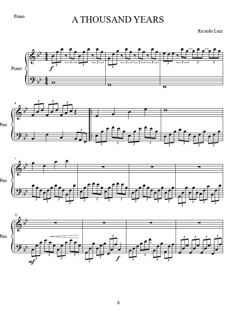A Thousand Years Piano | PDF
