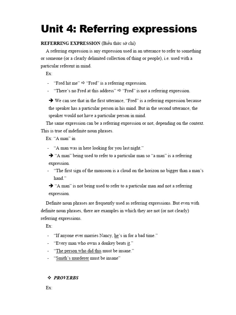 U4 Referring Expression | PDF
