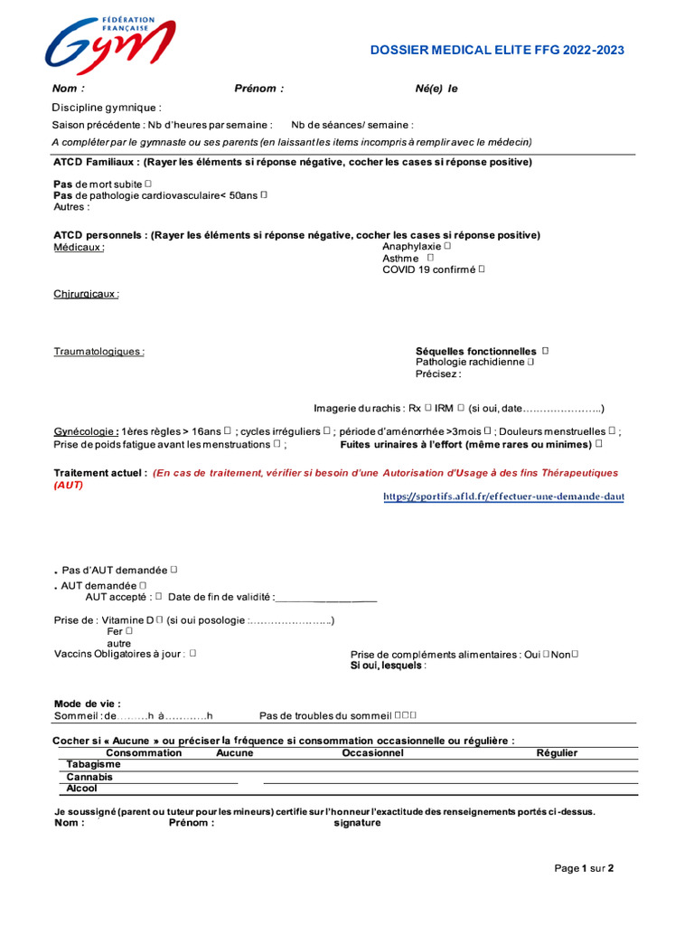 Dossier MEDICAL Elite 2022-2023 | PDF