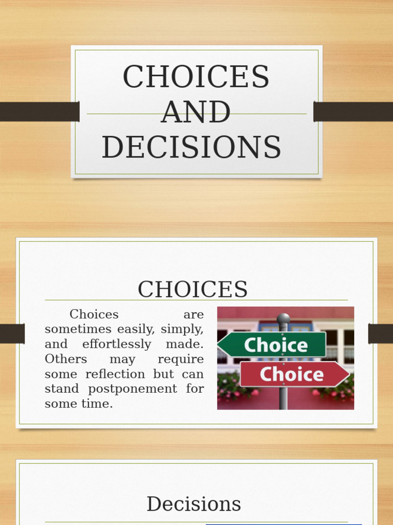 Choices and Decisions Grade 9 | PDF