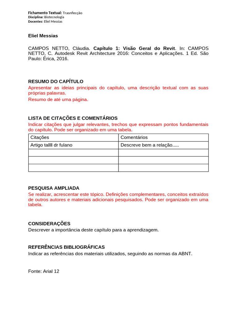 Modelo Fichamento | PDF