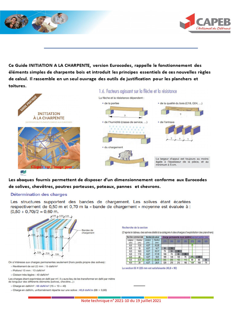 2021 10 Note Technique Guide FCBA Initiation A La Charpente | PDF