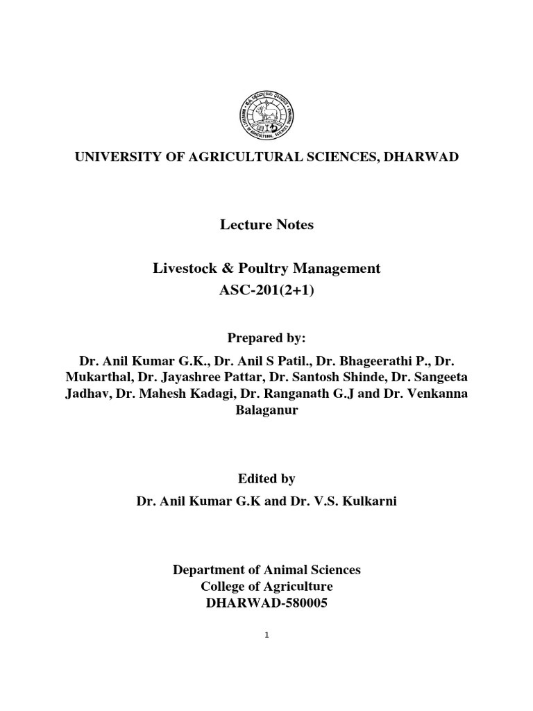 ASC-201-Livestock and Poultry Management | PDF | Livestock | Cattle